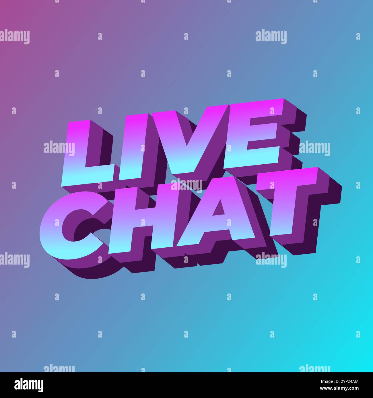 Live chat. Text effect design in bold font and 3D style, for social ...