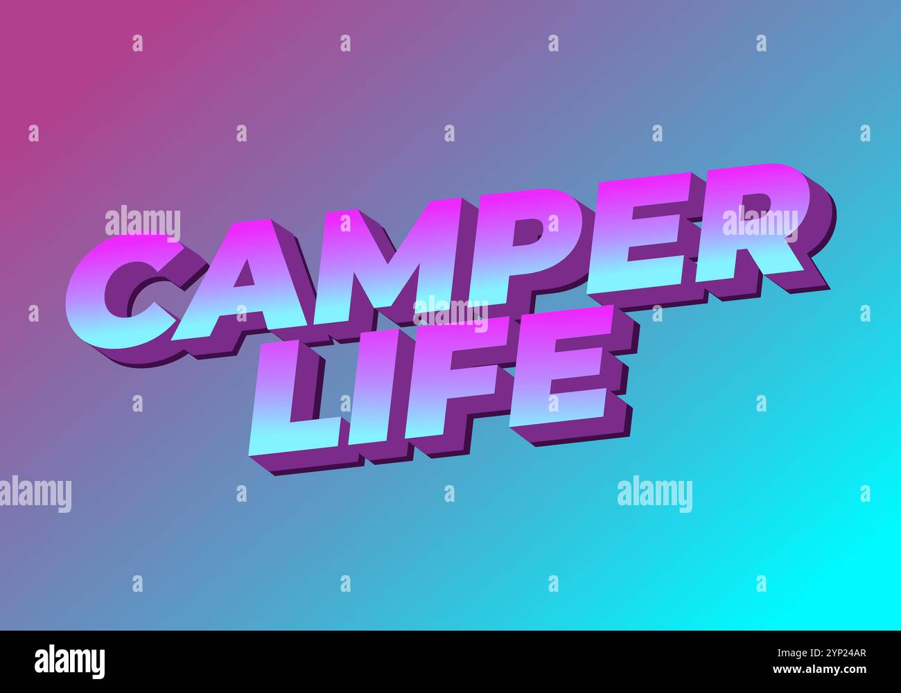 Camper life. Text effect design for social media or digital ads in bold ...