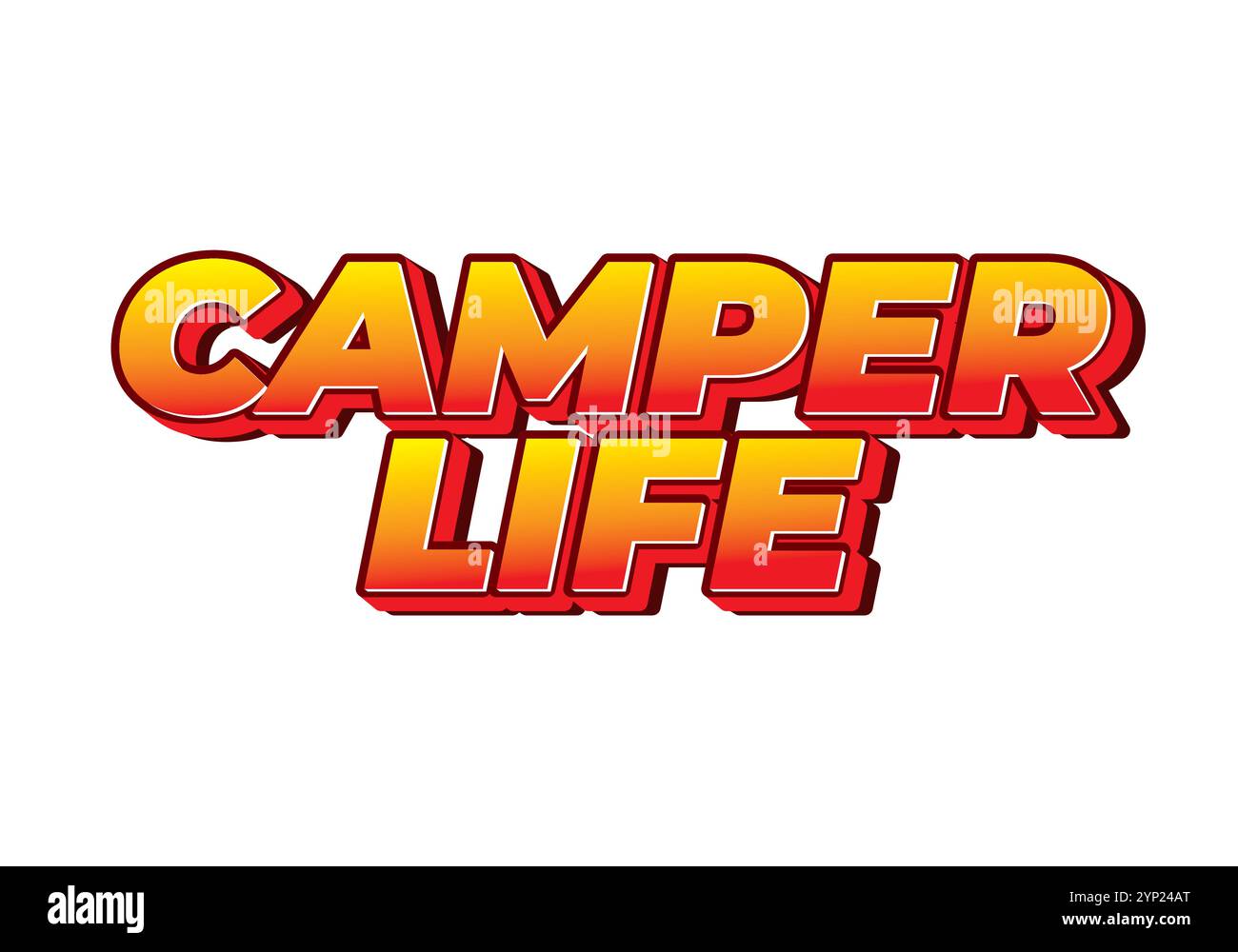 Camper life. Text effect design for social media or digital ads in bold ...