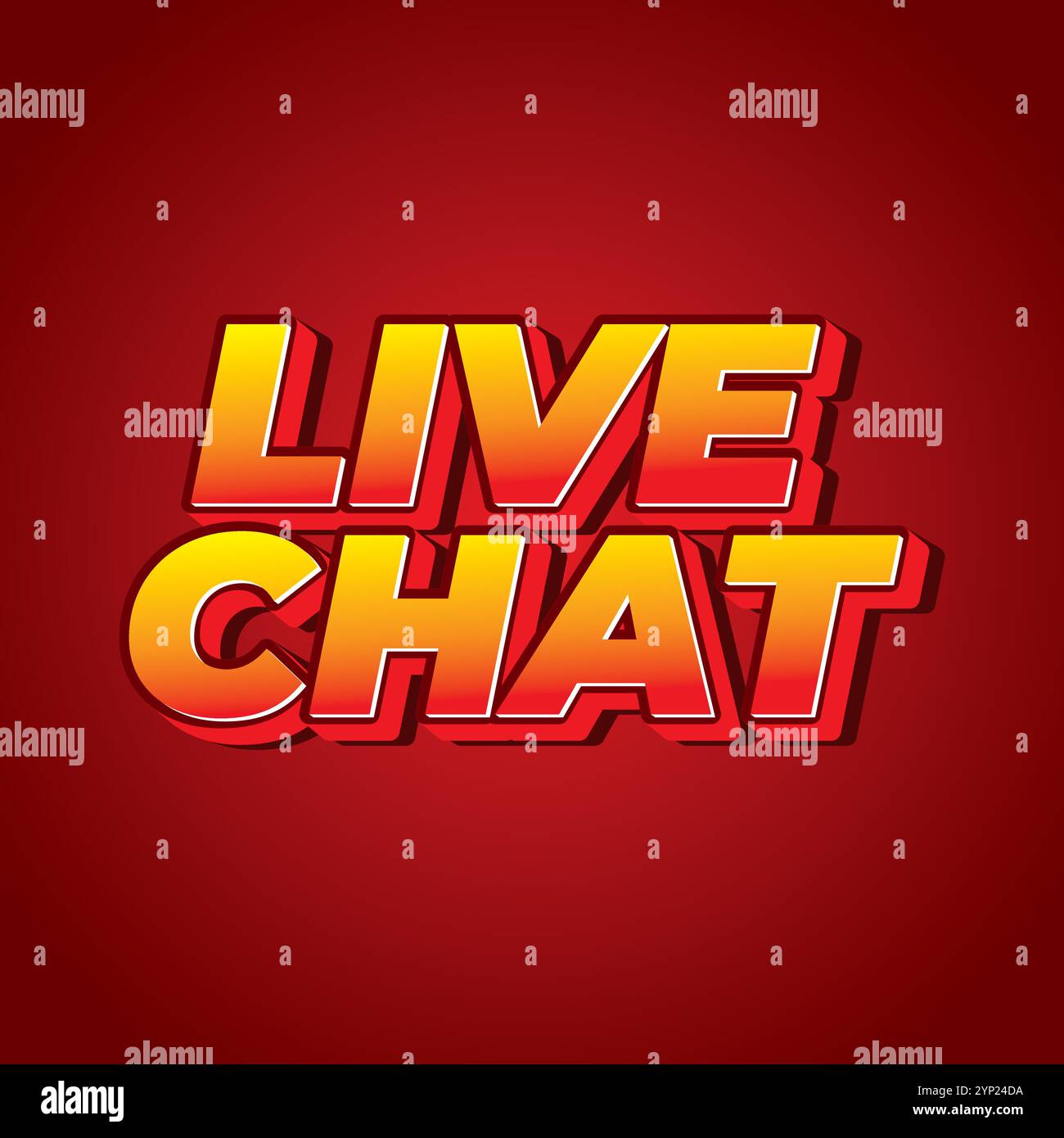 Live chat. Text effect design in bold font and 3D style, for social ...
