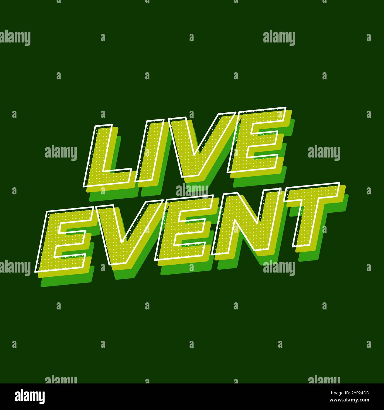 Live event. Text effect design in bold fonts with 3D effect. green color Stock Vector Image ...