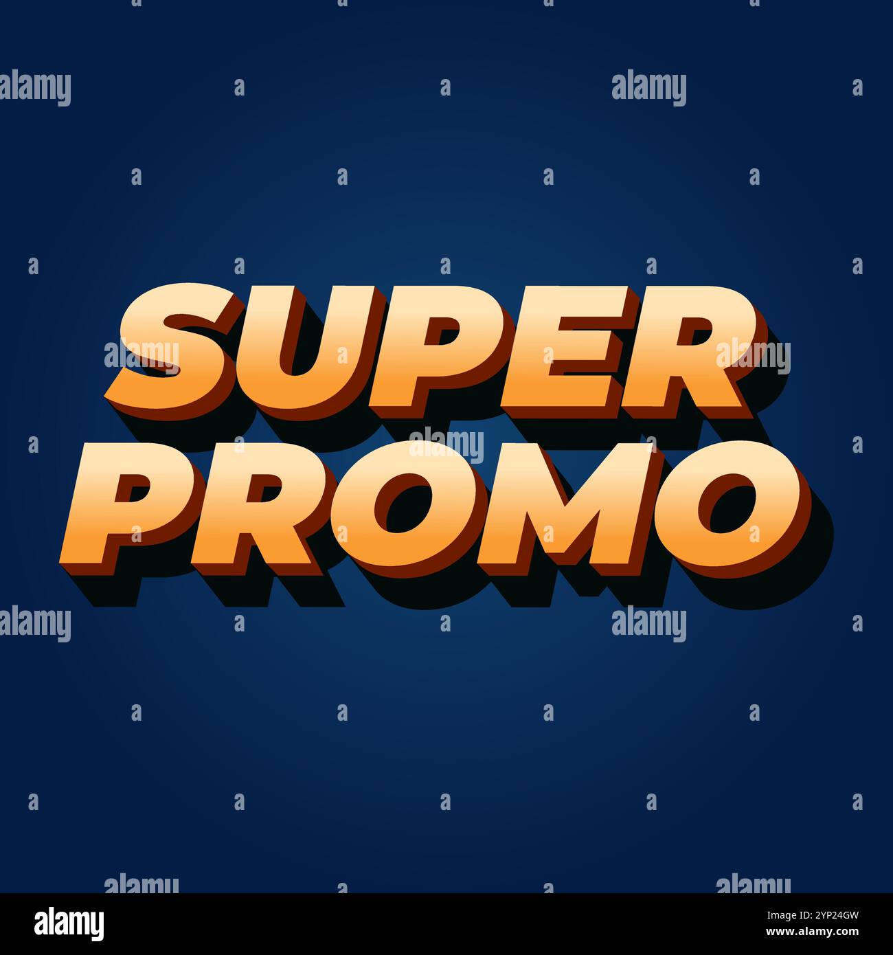 Super promo. Text effect design in square size with bold font and 3D ...