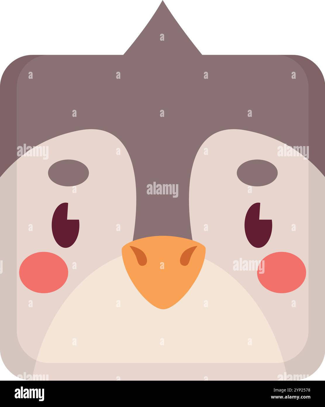 Bird head square icon. Cartoon animal symbol isolated on white ...