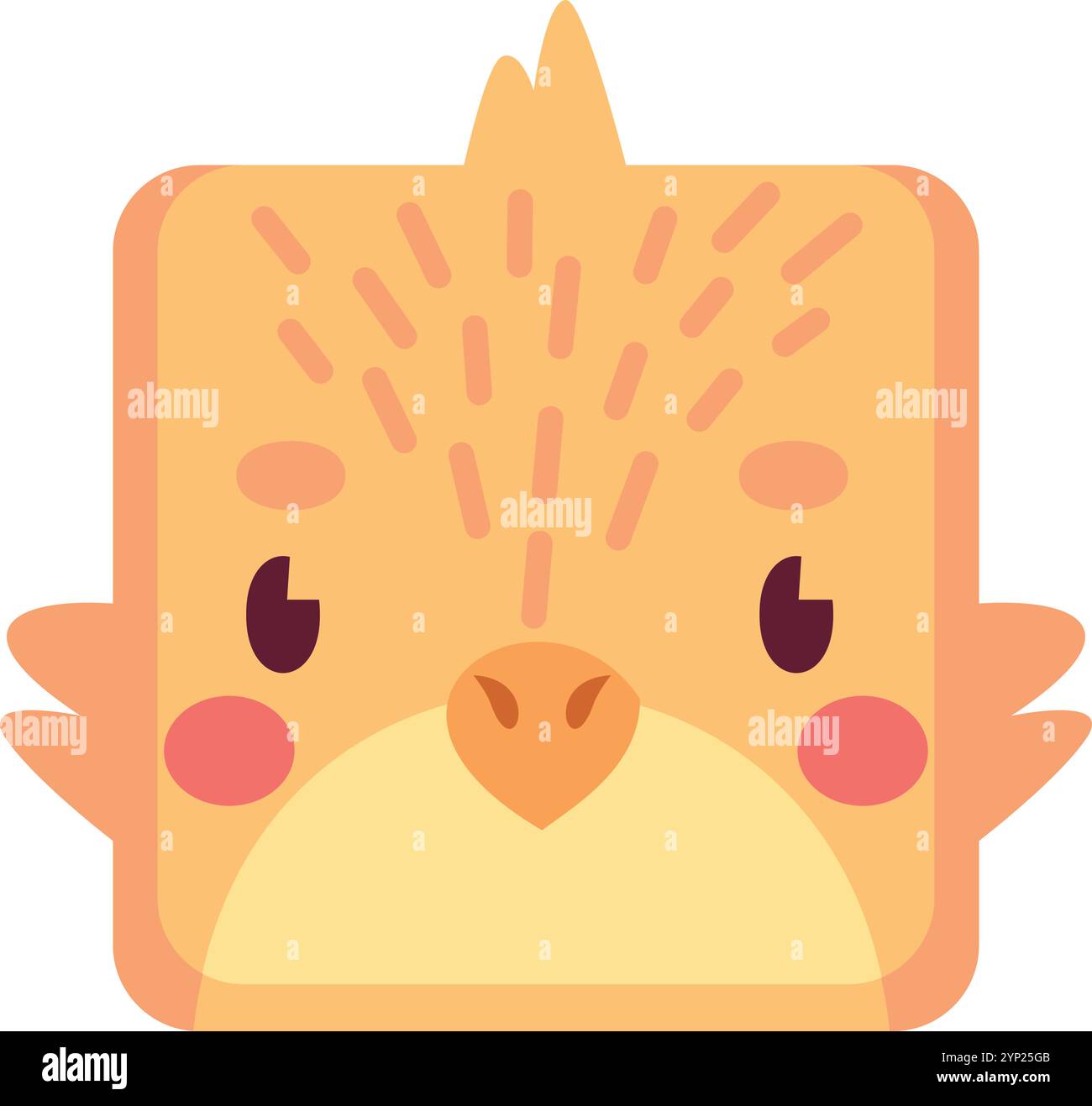 Chicken head icon. Square baby bird face isolated on white background ...
