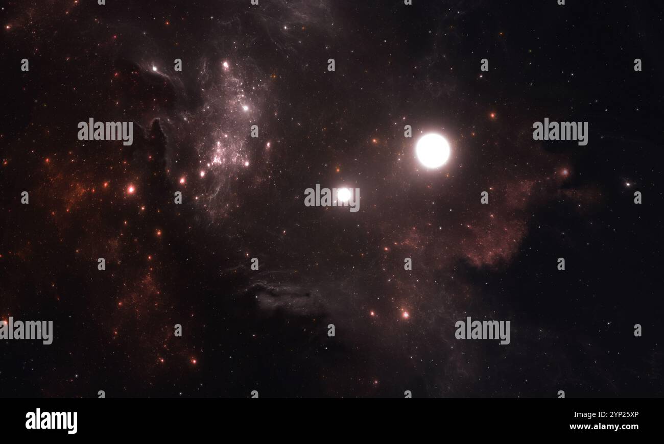 Two stars orbit about their common center of mass Stock Photo - Alamy