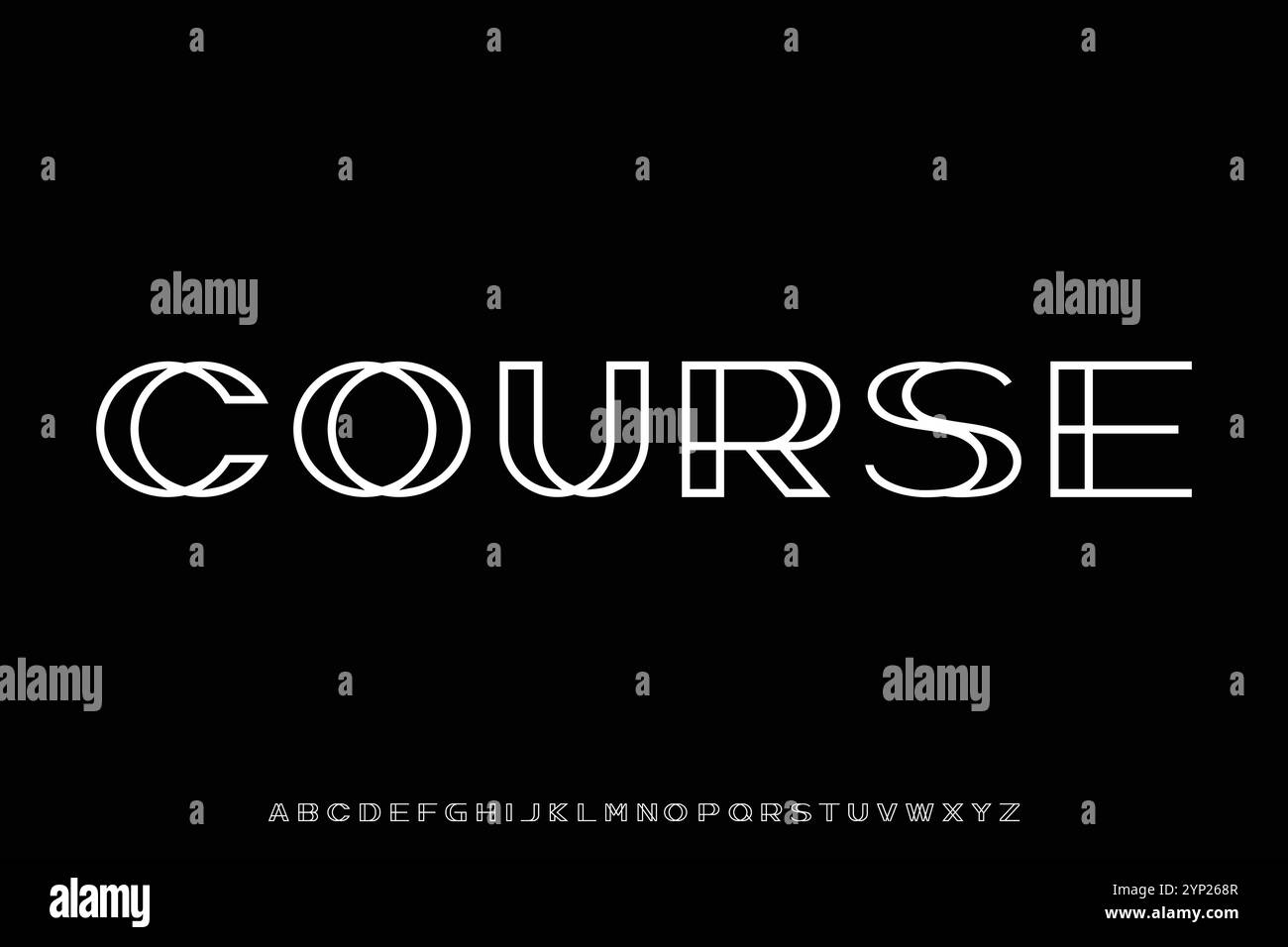 Unique Decorative Linear Art Style Alphabet Display Font Vector Creative Abstract Typeface