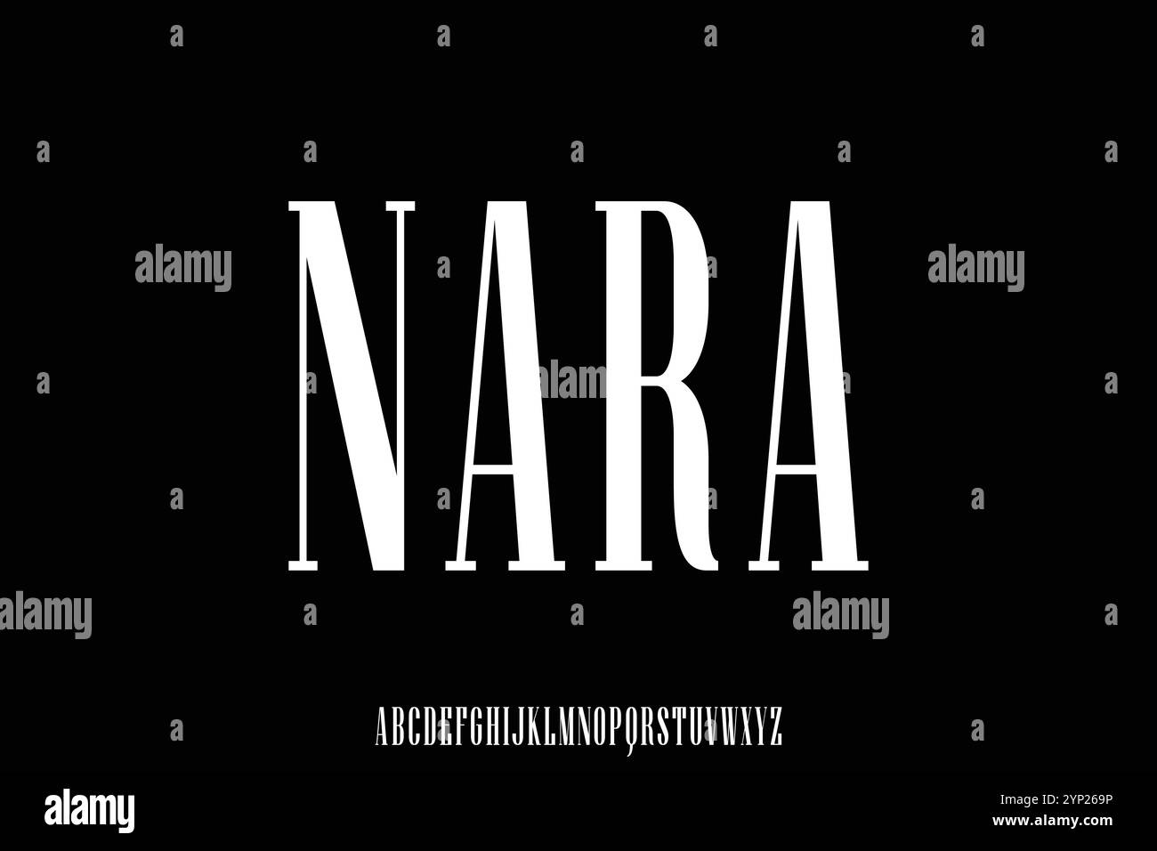 Elegant luxury tall serif alphabet display font vector. High end condensed typeface Stock Vector ...