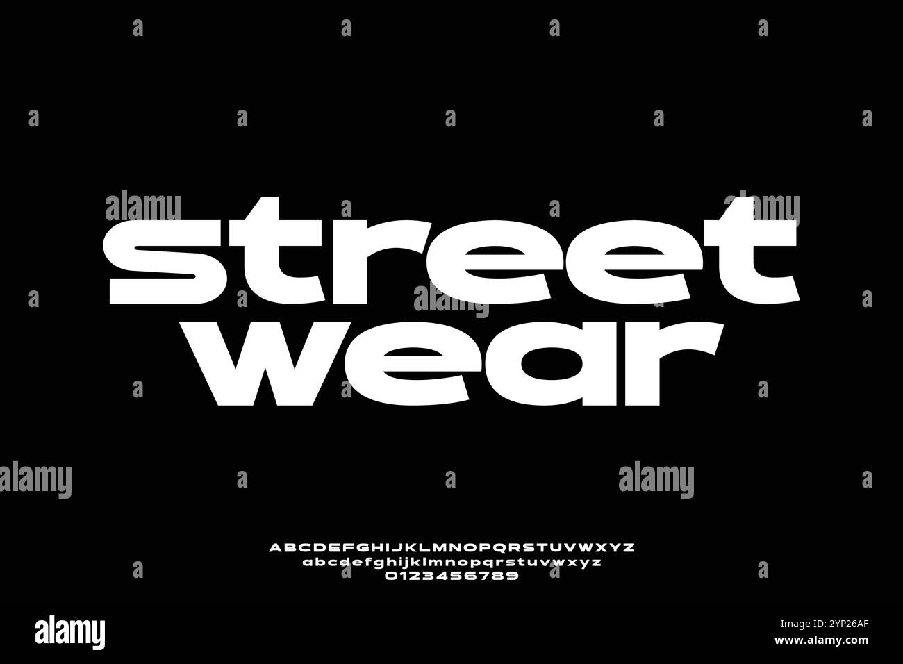 Modern wide street wear style alphabet display font vector. Trendy ...