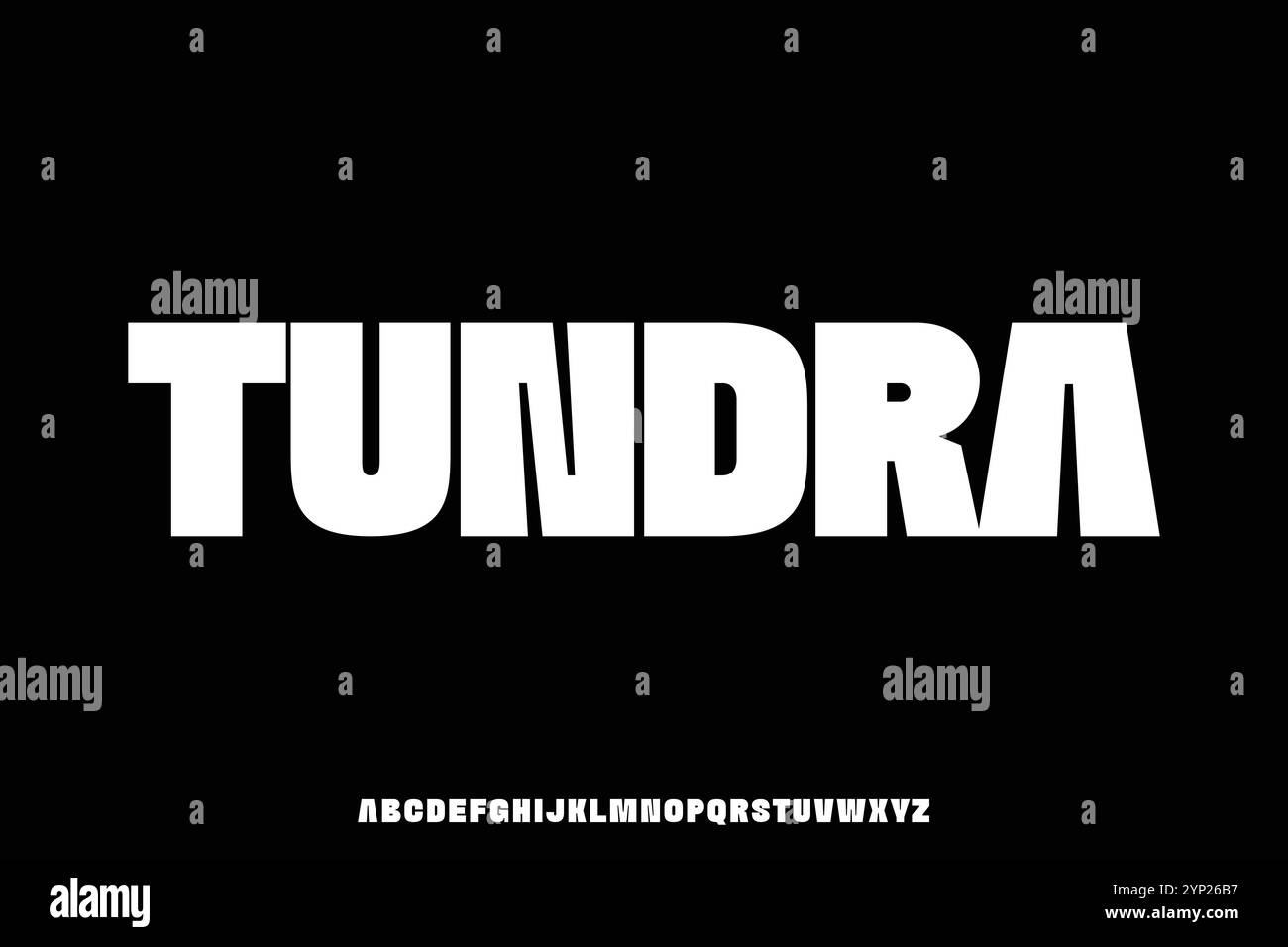 Strong bold modern sans serif alphabet display font vector illustration ...