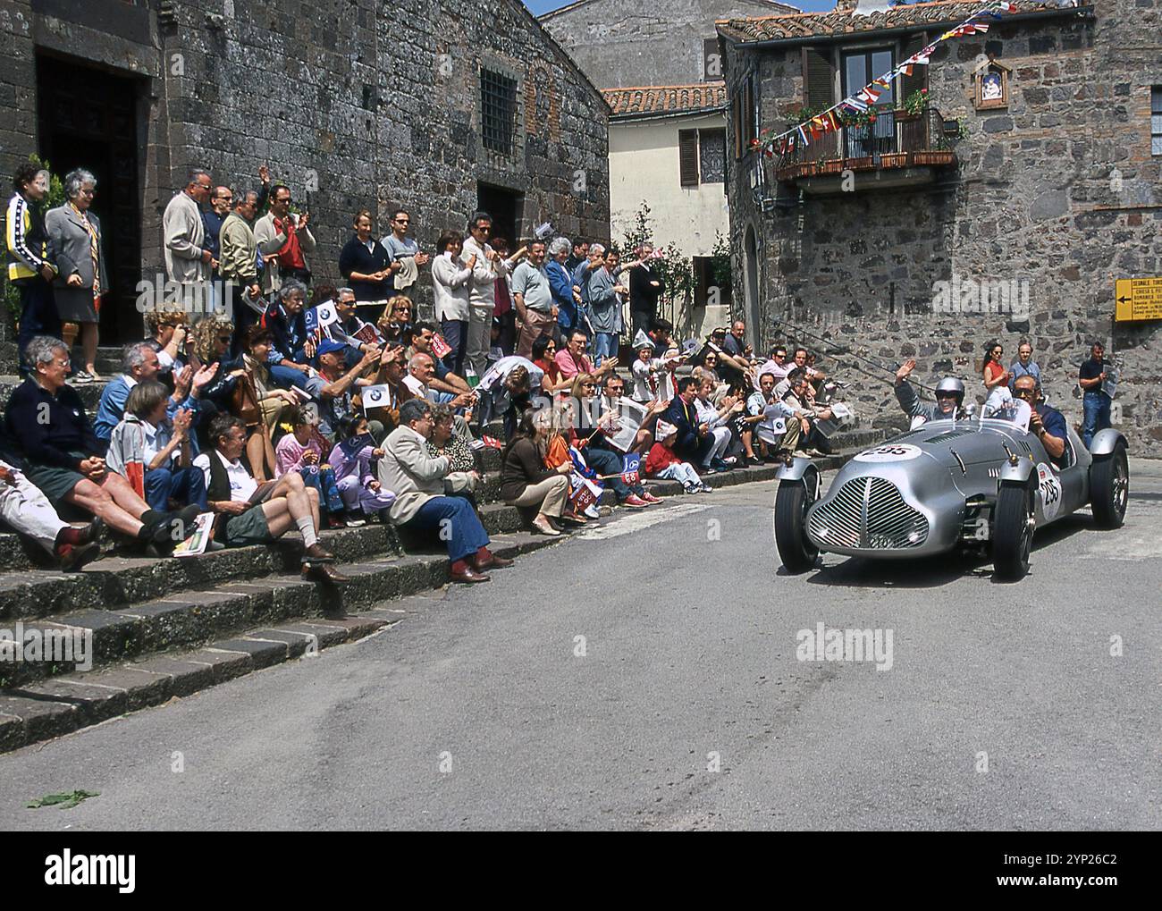 Narti 100S Sport historic racing cars driving throug Radicofani on the ...