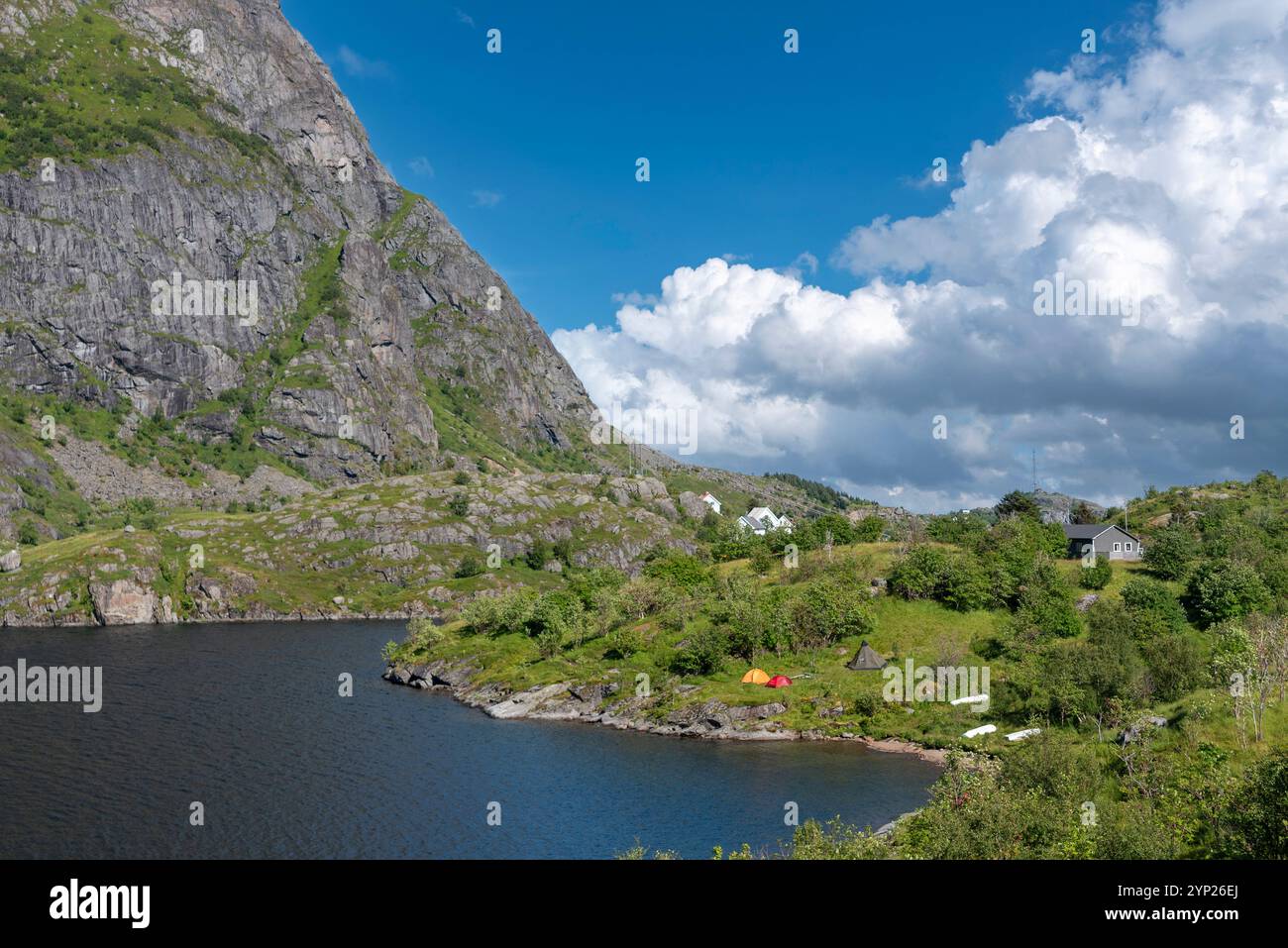 Landscape with Lake Agvatnet in Lofotodden National Park, A i Lofoten ...
