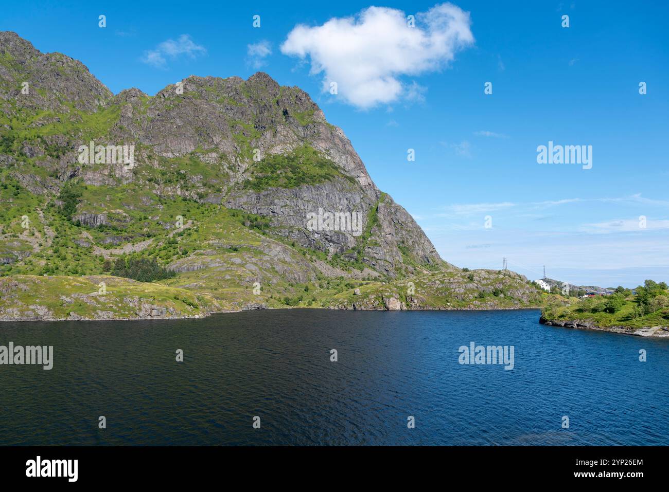 Landscape with Lake Agvatnet in Lofotodden National Park, A i Lofoten ...