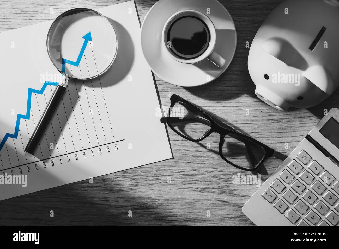 Financial chart with arrow going up showing positive trend and ...