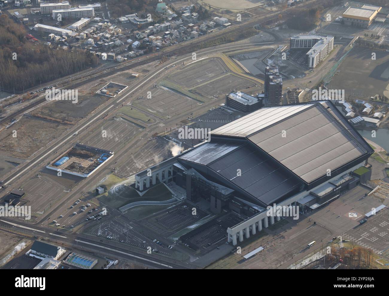 A photo shows the site for a new JR Chitose Line station that is ...