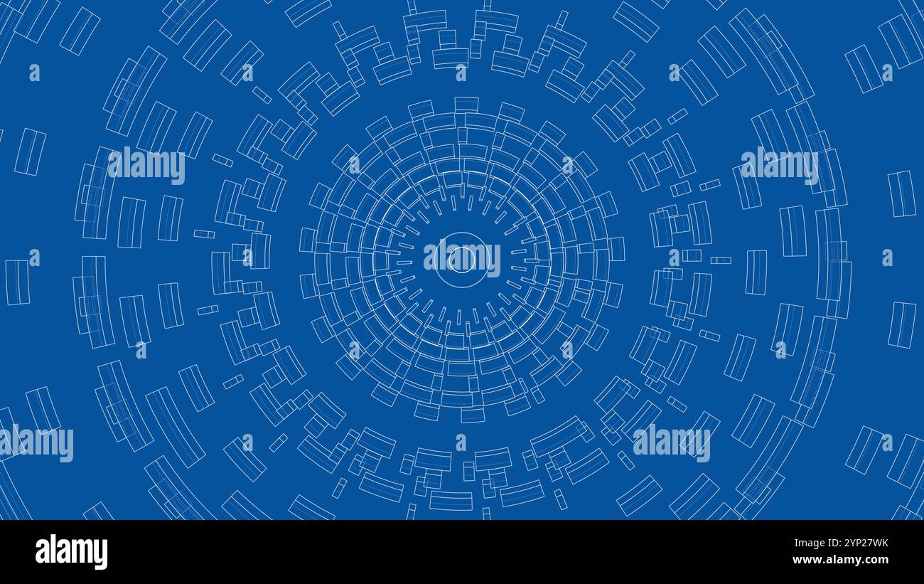 3D circular pattern. Style wireframe model Stock Vector Image & Art - Alamy