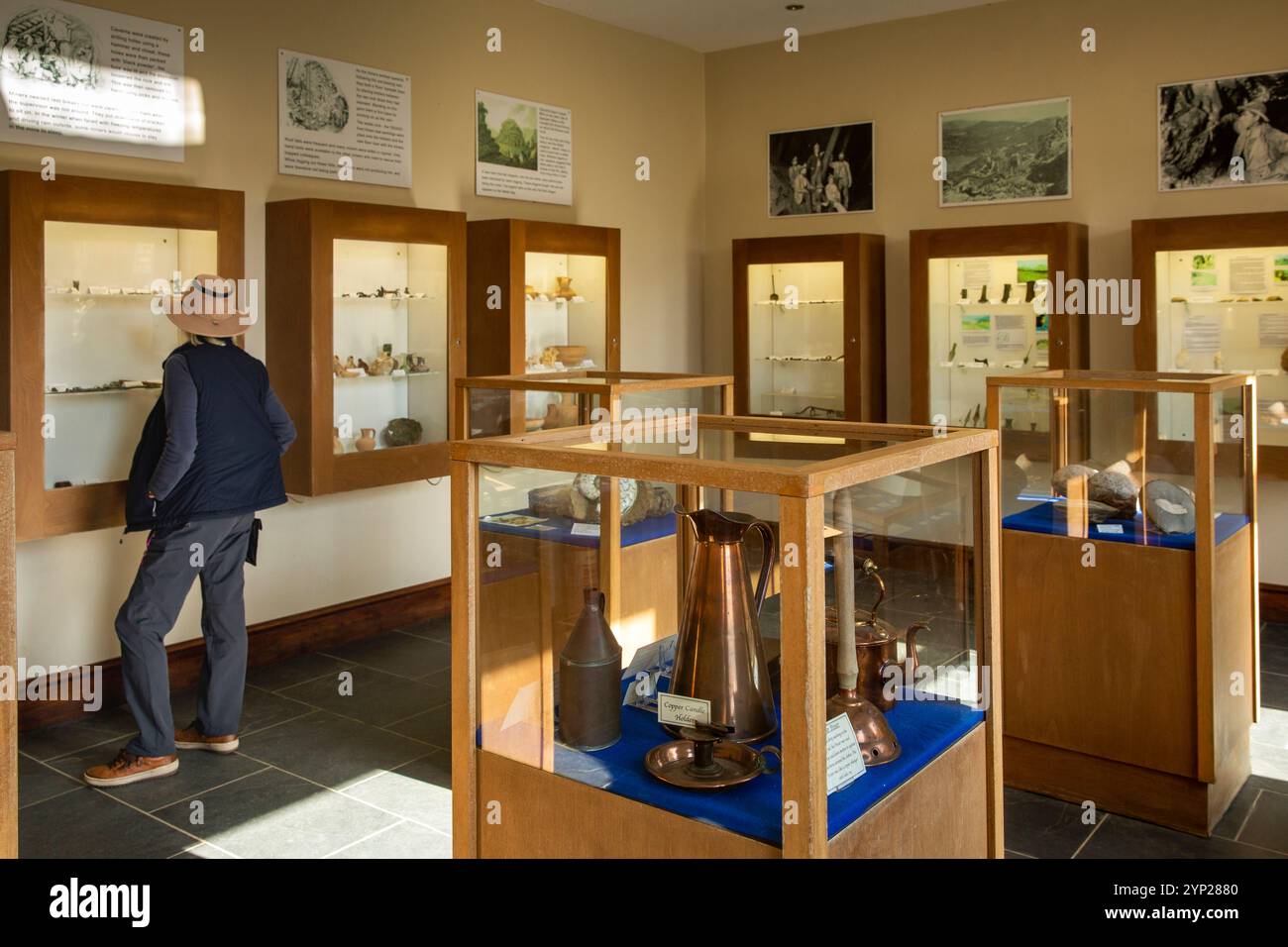 UK, Wales, Gwynedd, Snowdonia, Beddgelert Sygun Copper Mine, visitor in ...