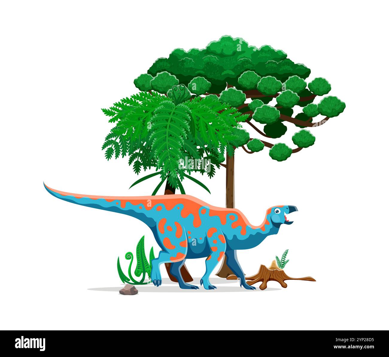 Iguanodon prehistoric dinosaur character. Late Cretaceous Mesozoic era ...