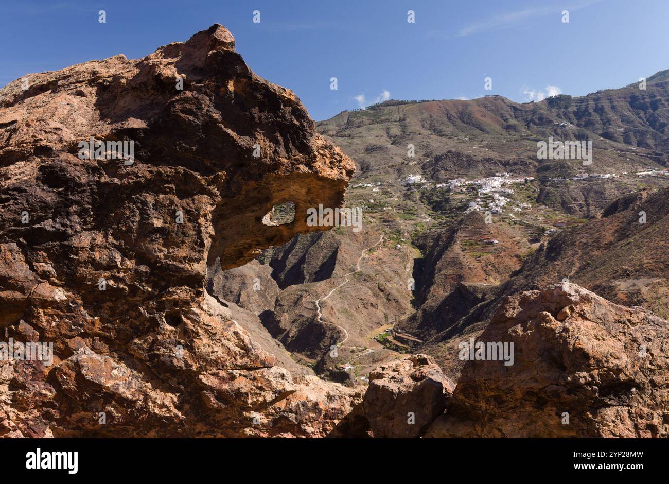 Gran Canaria, landscape of the central part of the island, rock ...