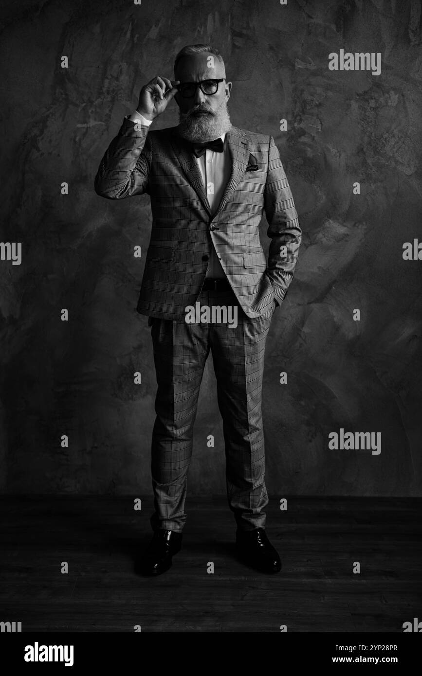 Serious rich man in Black and White Stock Photos & Images - Alamy