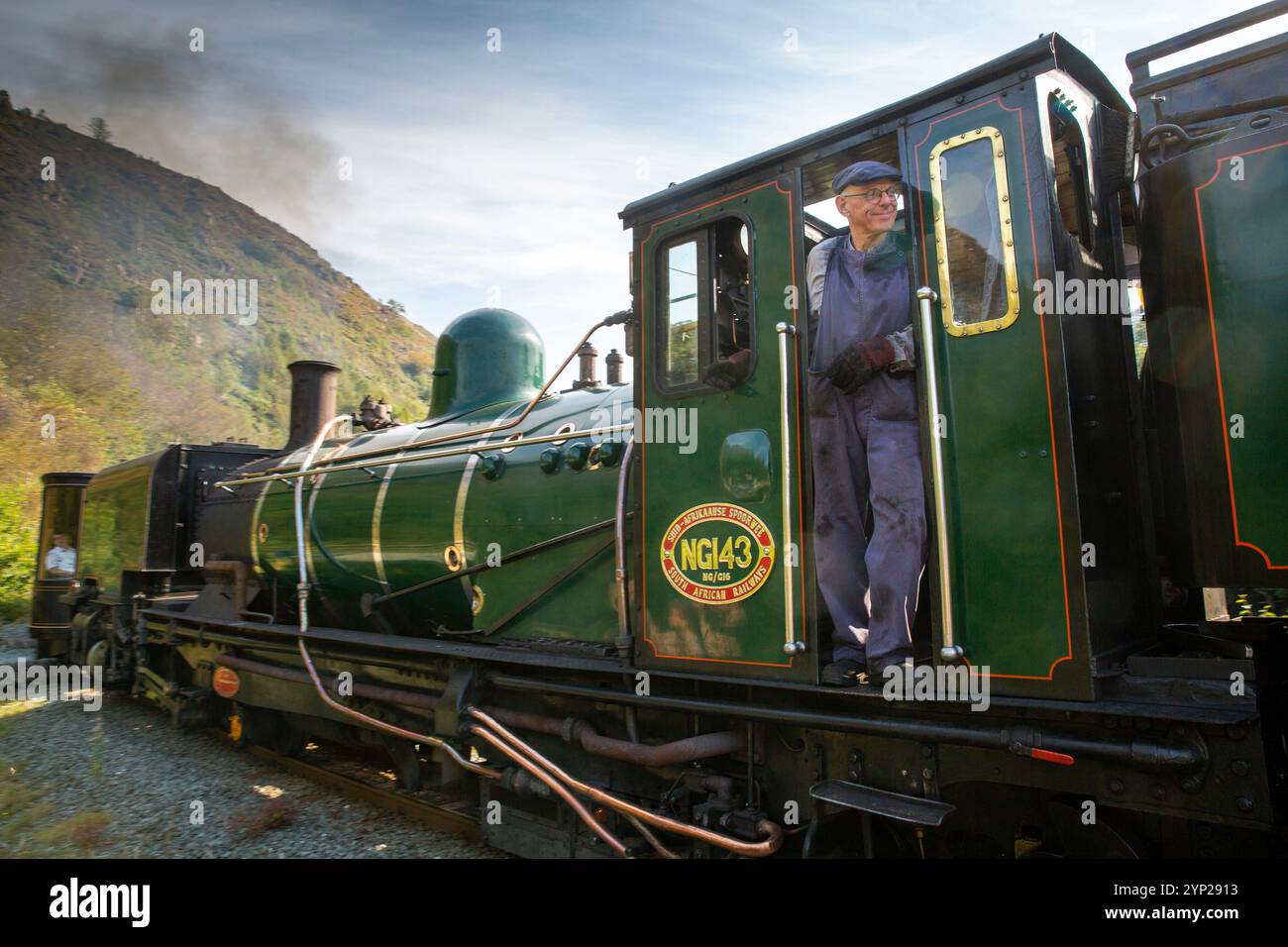 UK, Wales, Gwynedd, Snowdonia, Beddgelert, Aberglaslyn, driver of Welsh ...