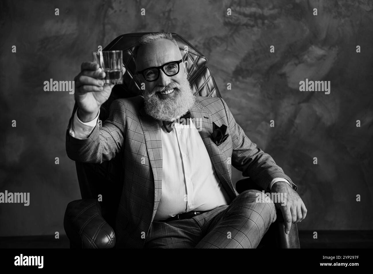 Happy rich mature man Black and White Stock Photos & Images - Alamy