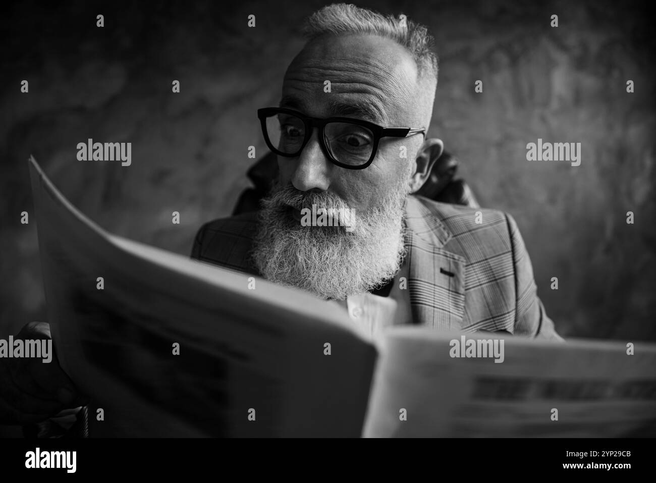 Elderly shocked Black and White Stock Photos & Images - Alamy