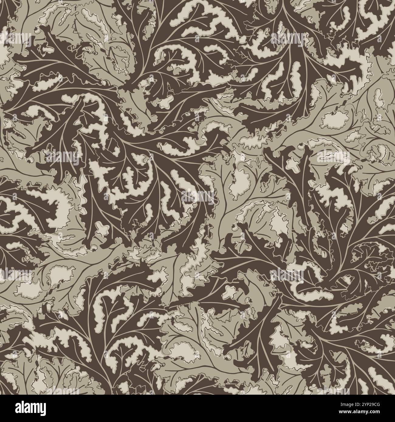 Swirling vintage leaf texture seamless vector pattern background ...
