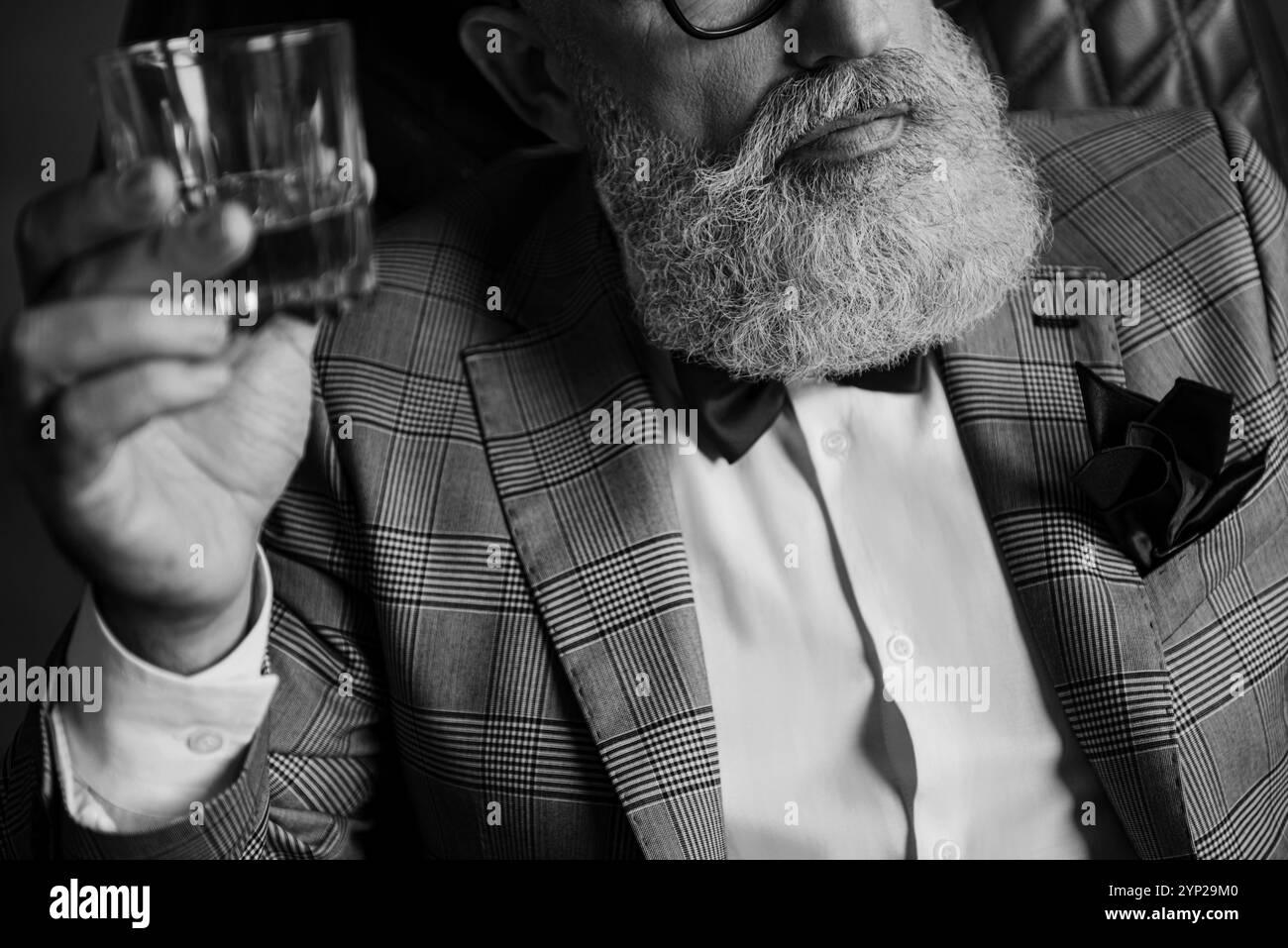 Rich senior man in Black and White Stock Photos & Images - Alamy