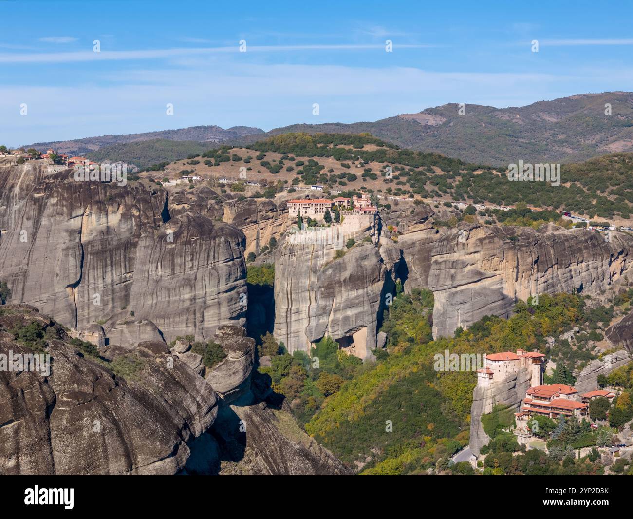 Aerial drone photo of the old monasteries in the rock formations of ...
