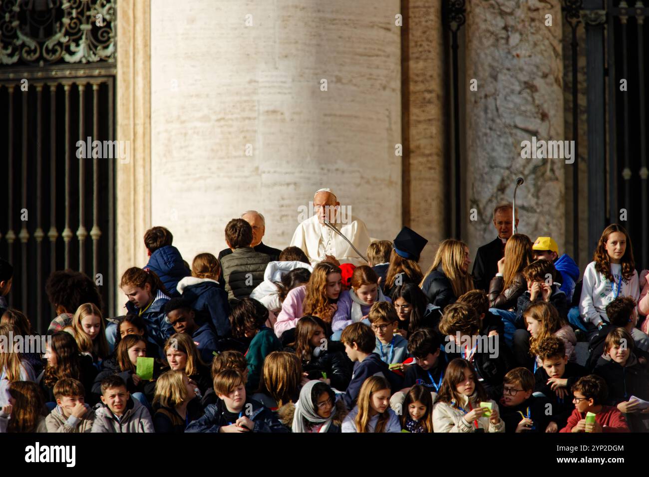 Pope Francis blessing faithful during a public event at St Peter's ...