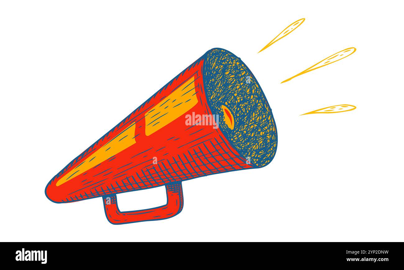 Vector icon of vintage megaphone for fake, breaking news or sale ...