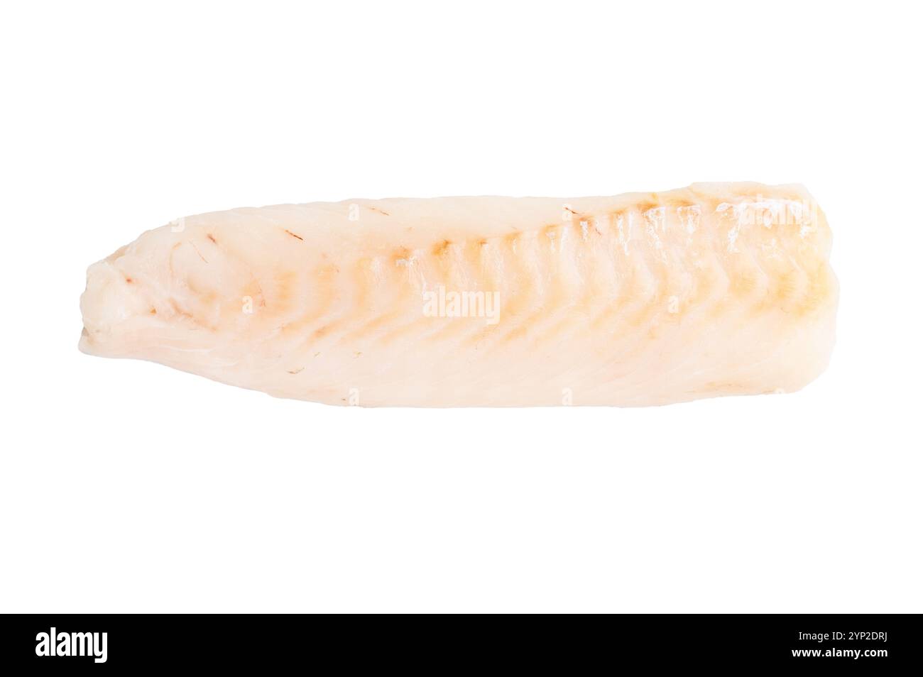 Fresh raw cod fish fillet, Boneless white fish meat isolated on white ...