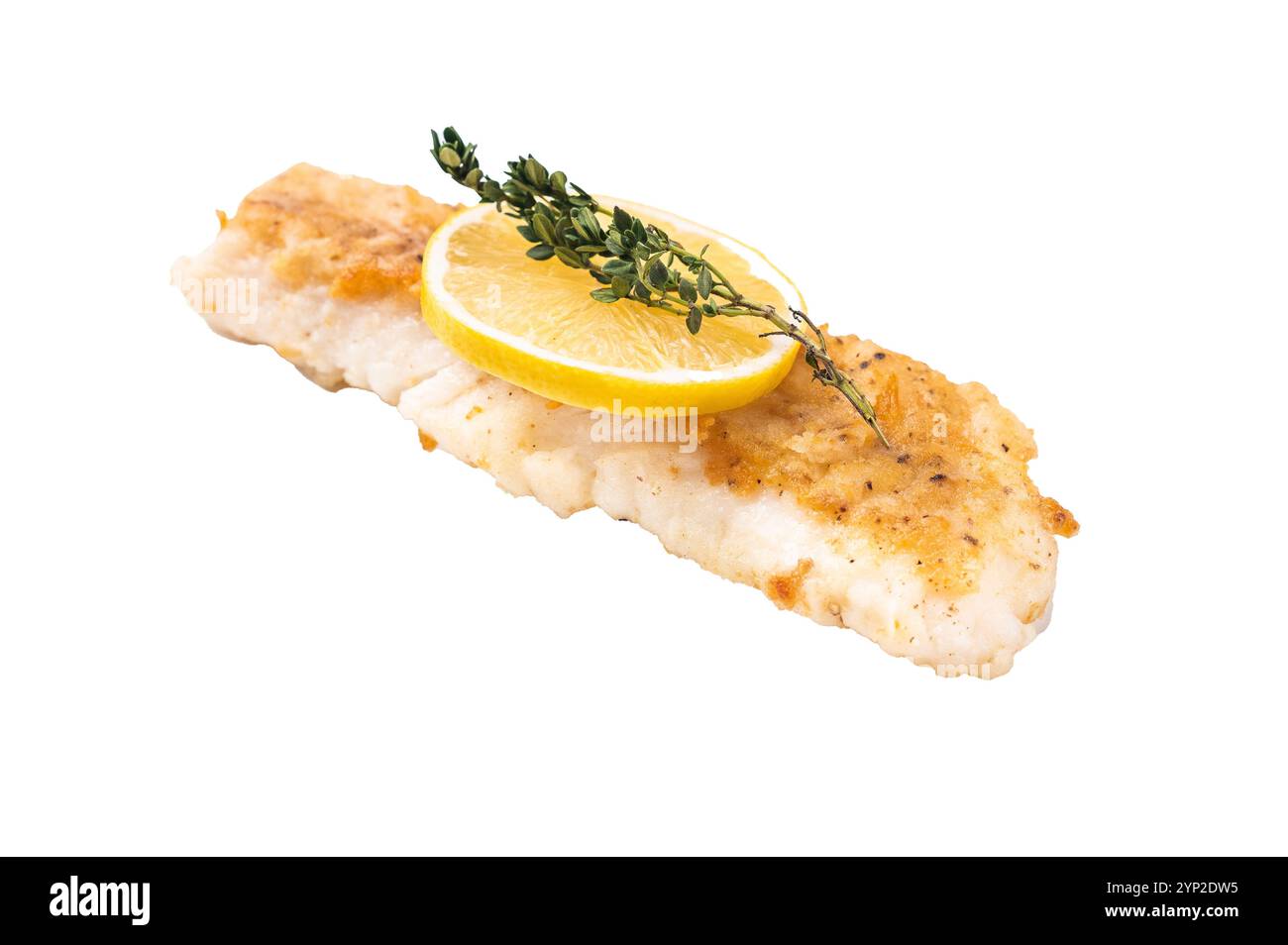 Baked Cod fish fiilet, fried whitefish meat isolated on white ...