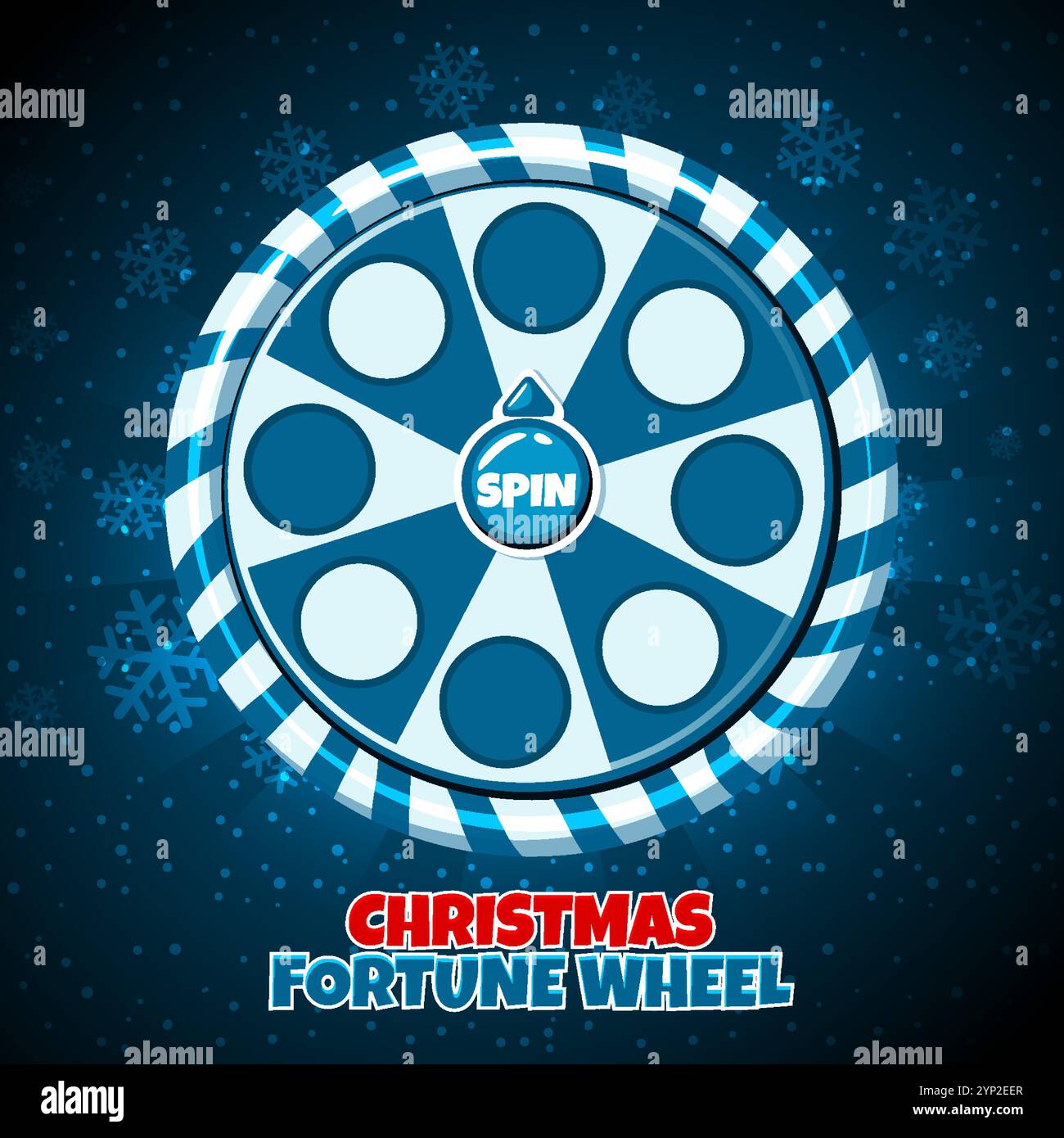 Fortune wheel Christmas or candy theme in blue color. Christmas UI ...