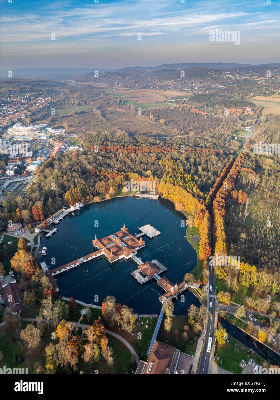 Aerial view of Lake Heviz, thermal Lake in Hungary Stock Photo - Alamy