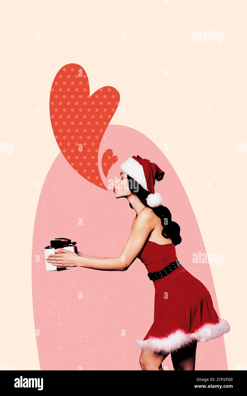 Sketch composite 3D photo collage artwork of holiday christmas december ...