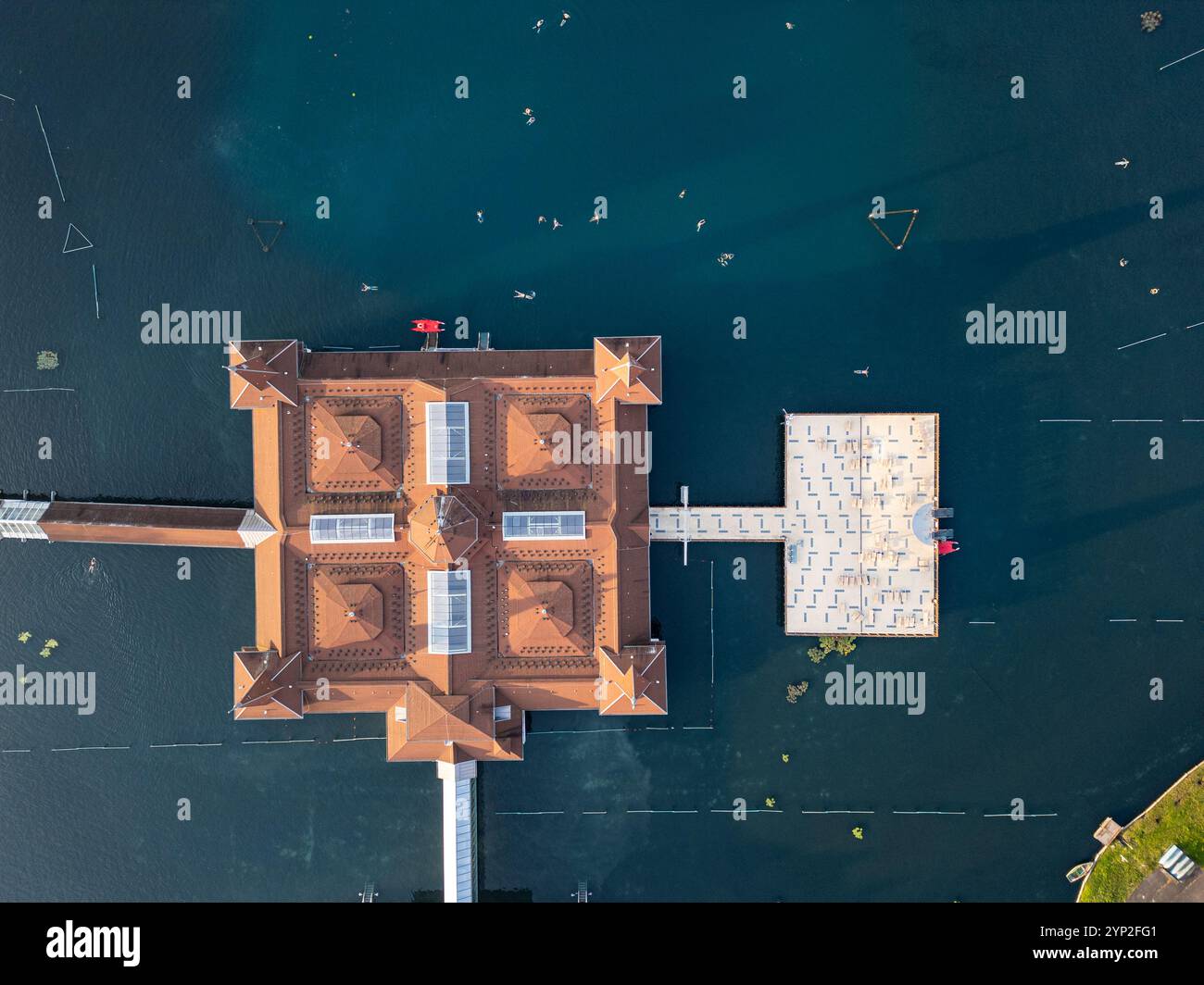 Aerial view of Lake Heviz, thermal Lake in Hungary Stock Photo - Alamy