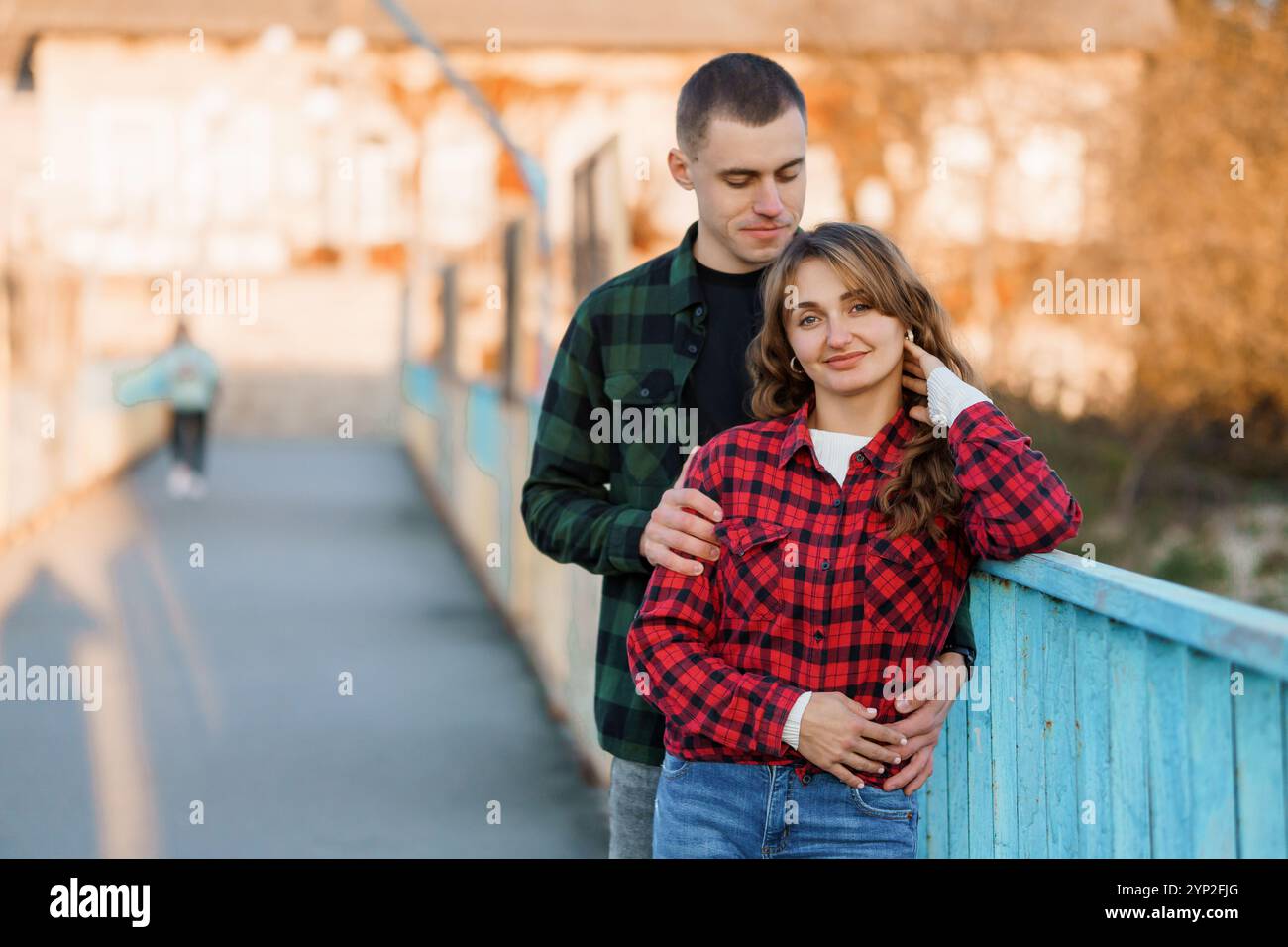 A Romantic Moment Between a Couple on a Stroll Along a Scenic Pathway ...