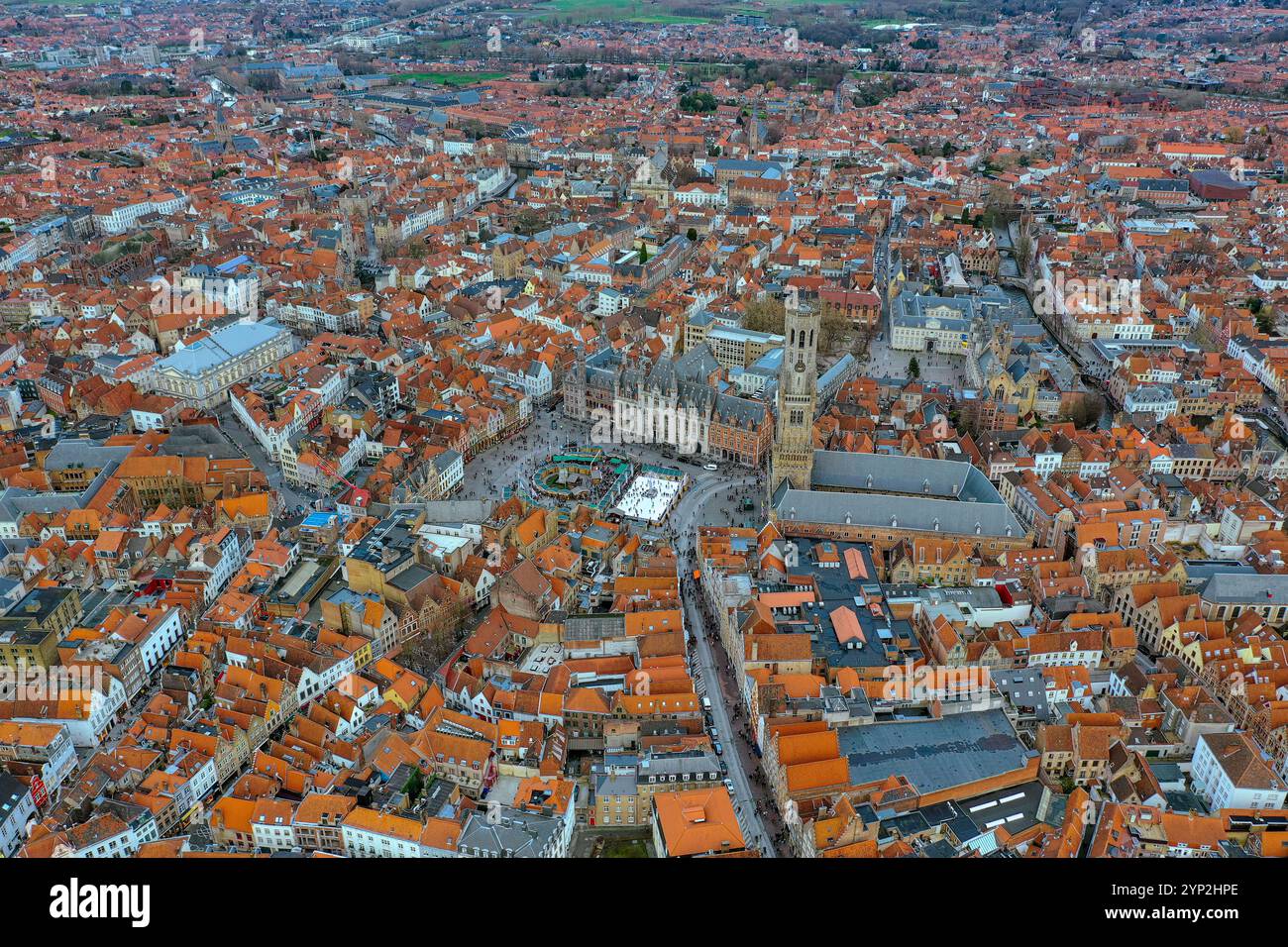 Aerial view iconic bruges belfry hi-res stock photography and images ...