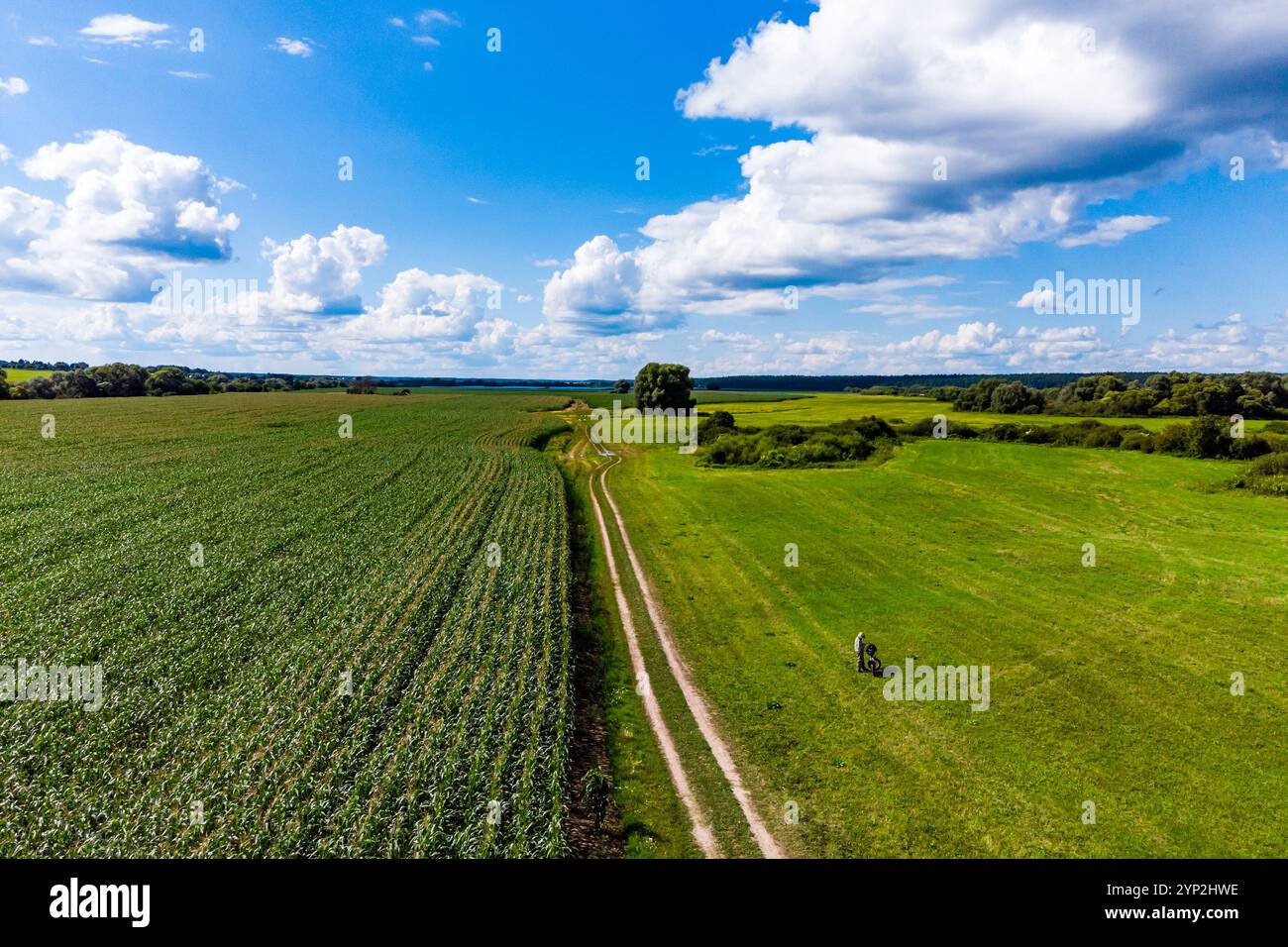 Aerial view agricultural area corn hi-res stock photography and images ...
