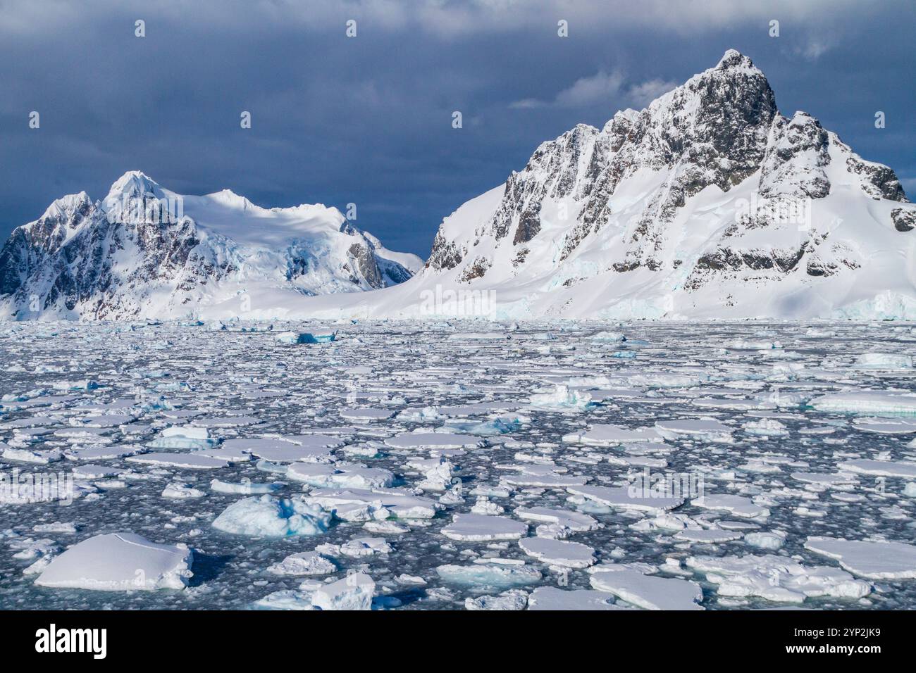 Brash ice chokes the Lemaire Channel on the west side of the Antarctic ...