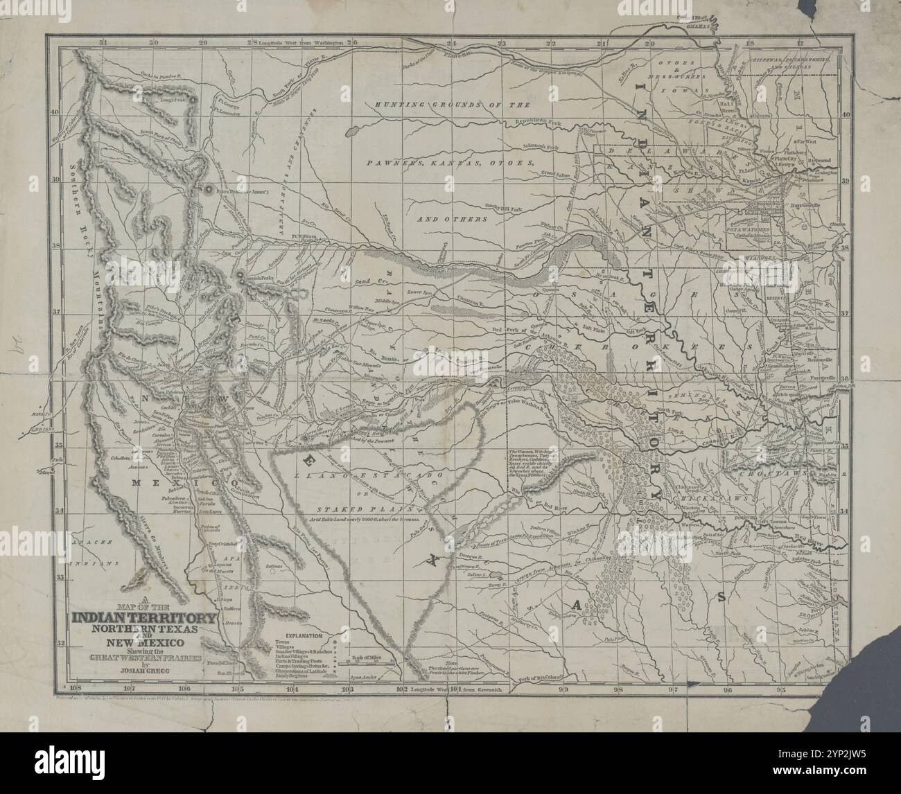 Map of the Indian Territory, Northern Texas and New Mexico. 1842 - 1845 ...