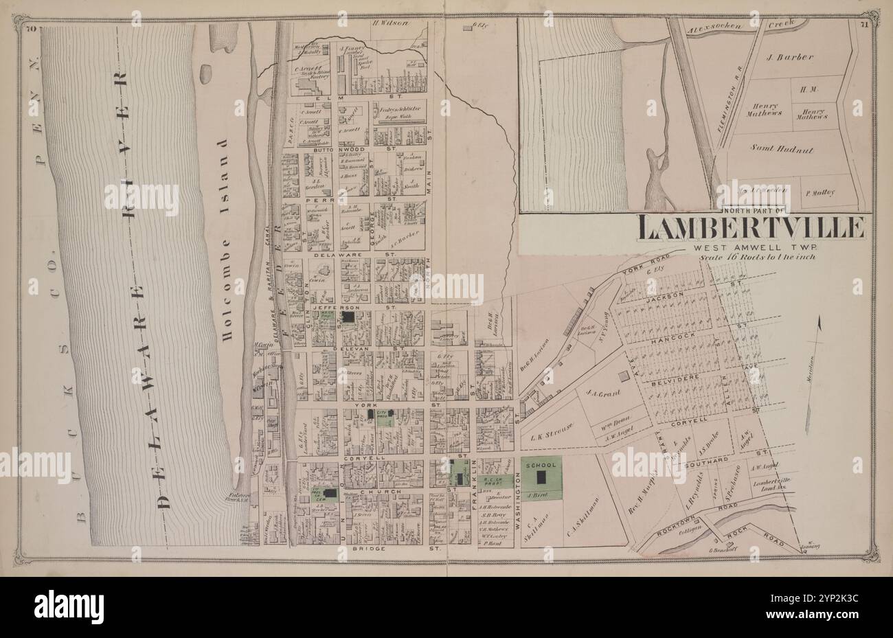 Lambertville map hi-res stock photography and images - Alamy