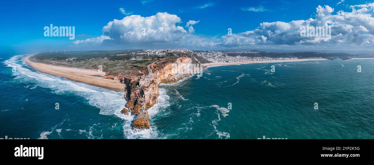 Aerial view nazare beach waves hi-res stock photography and images - Alamy