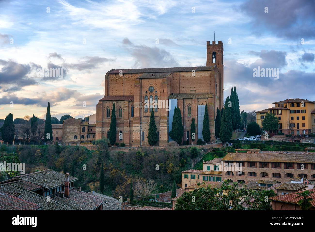 San Domenico iconic Basilica of Siena at sunset, Siena, UNESCO World Heritage Site, Tuscany ...