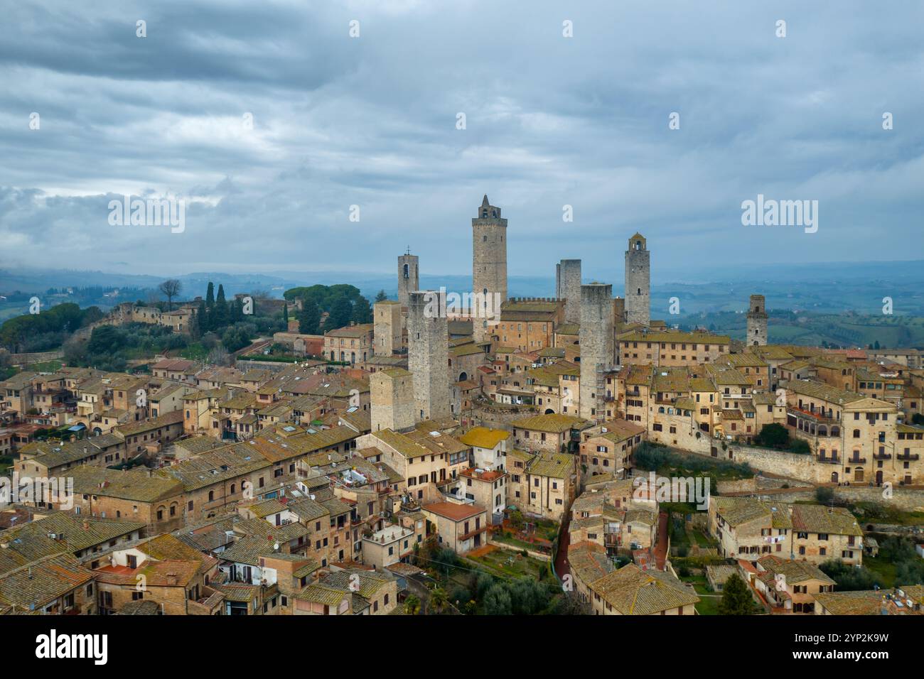 San Gimignano historic medieval village with iconic towers, UNESCO ...