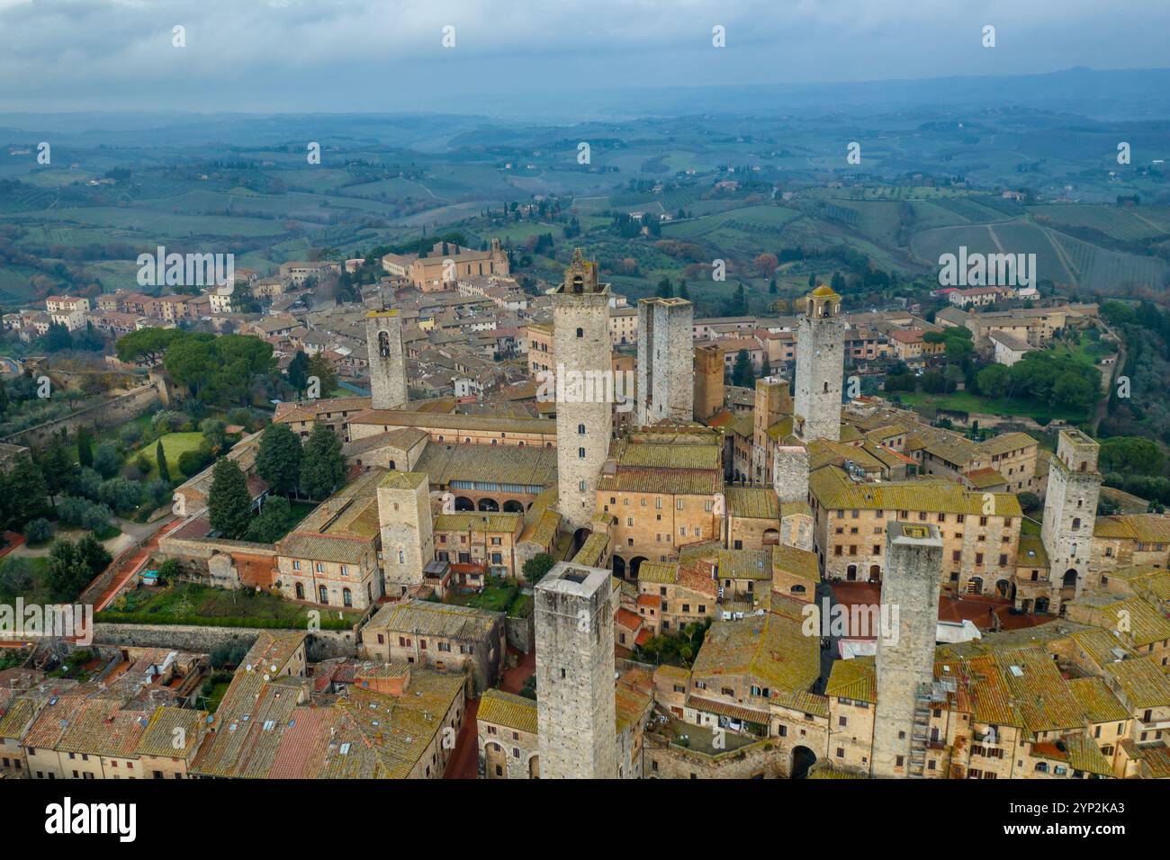 San Gimignano historic medieval village with iconic towers, UNESCO ...