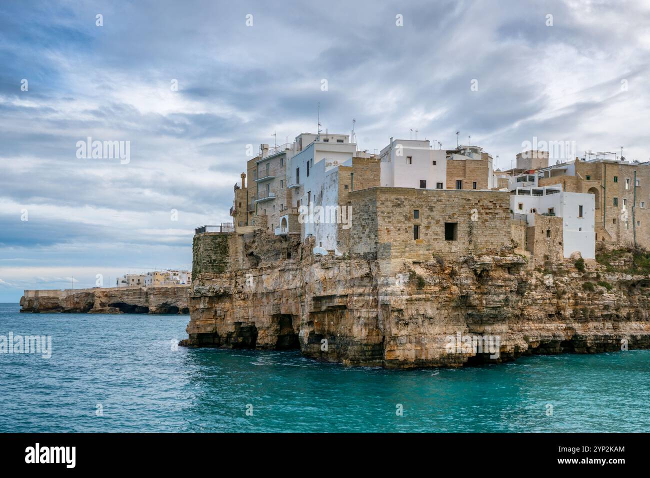Polignano a Mare historic coastal city with traditional houses on the ...