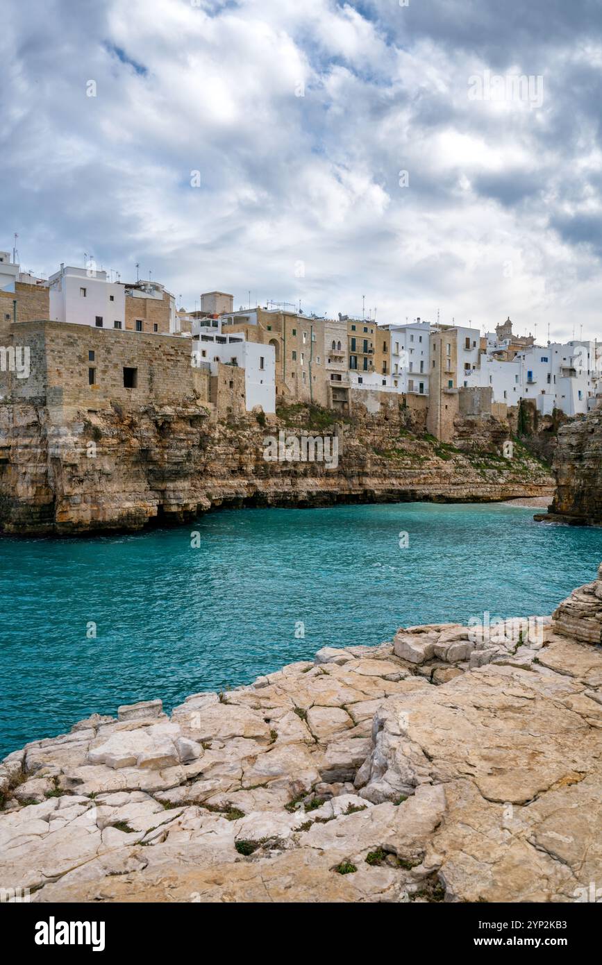 Polignano a Mare historic coastal city with traditional houses on the ...