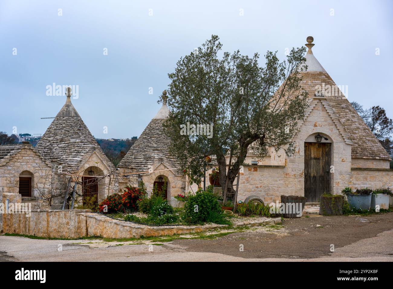 Iconic old Trullo and Trulli white houses with stone ceilings in ...